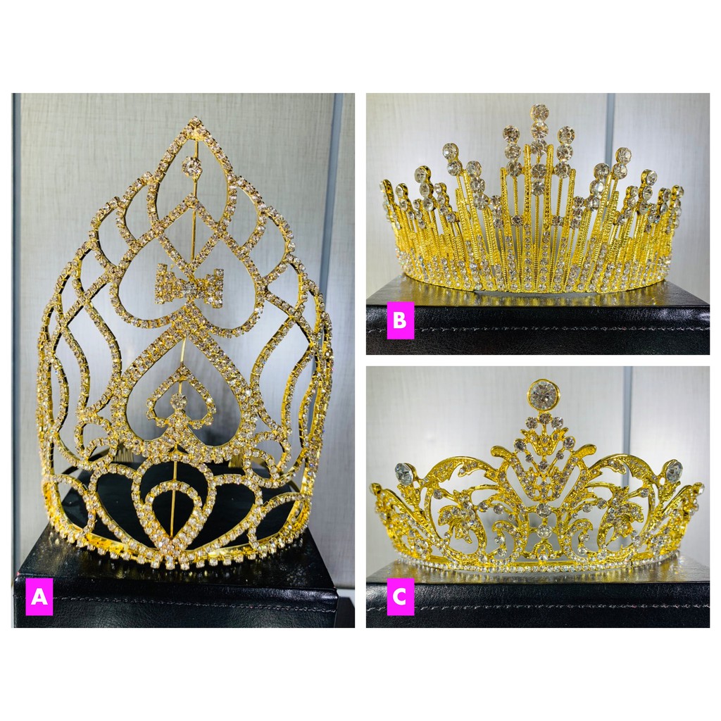 PAGEANT TIARA GOLDEN CROWN | Shopee Philippines