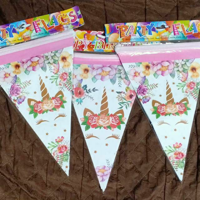 Unicorn banderitas for birthday party decorations display supply ...