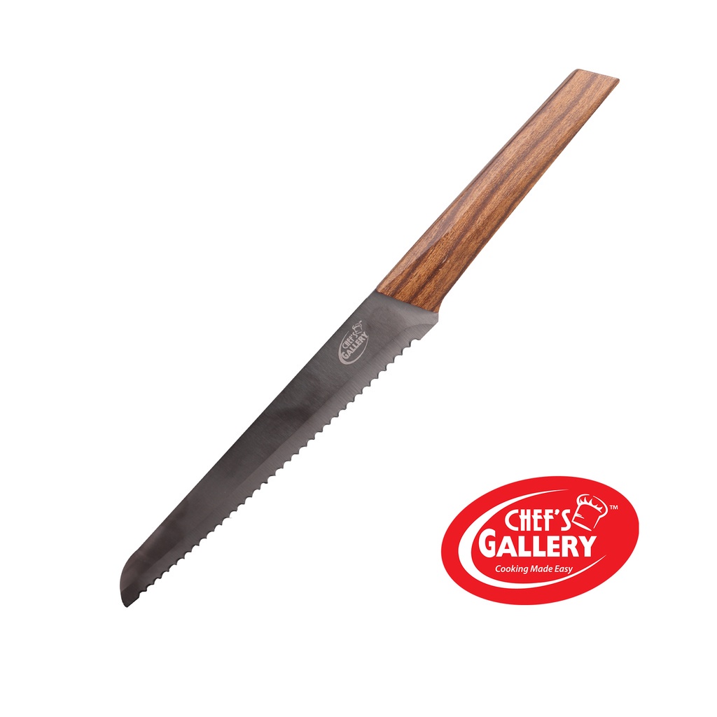 Chef's Gallery Stainless Steel Bread Knife | Non-Stick Titanium Coating ...