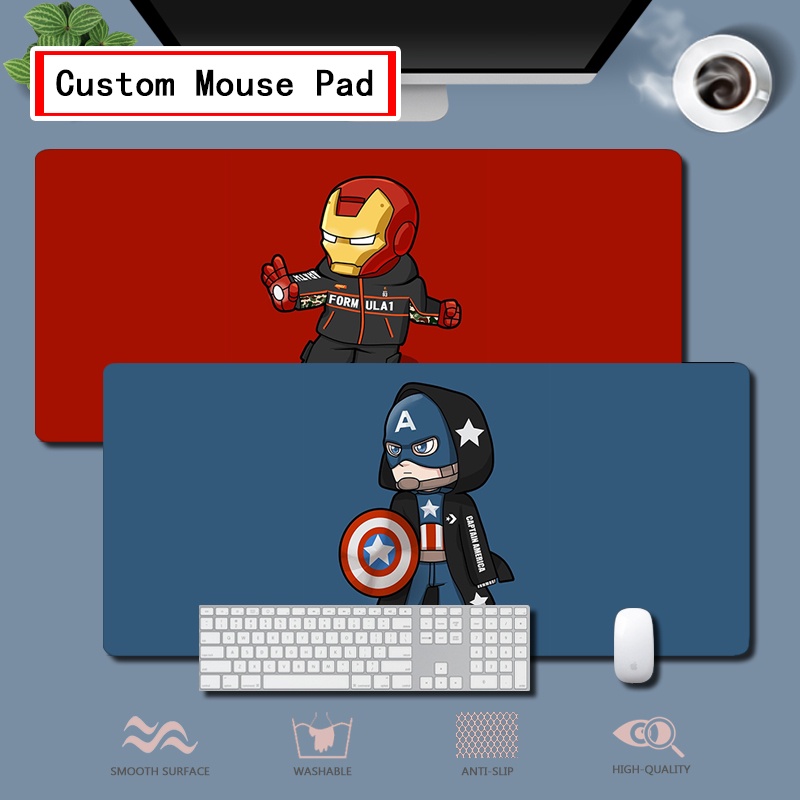 XL Custom Gaming Mouse Pad Marvel The Avengers Cartoon character Mouse Pad Extra Large Anti-Slip ...
