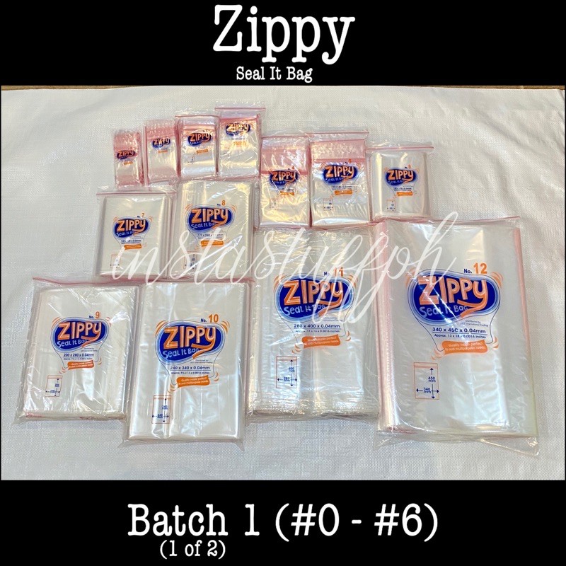 Zippy lock Plastic / Resealable Plastic / #1 - #6 / Zippy 100pcs per ...