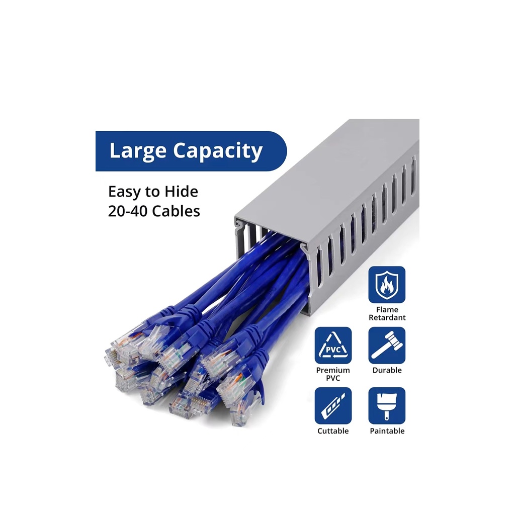 100cm 80mmx80mm PVC Cable Tray/Duct Slotted PVC industrial ...