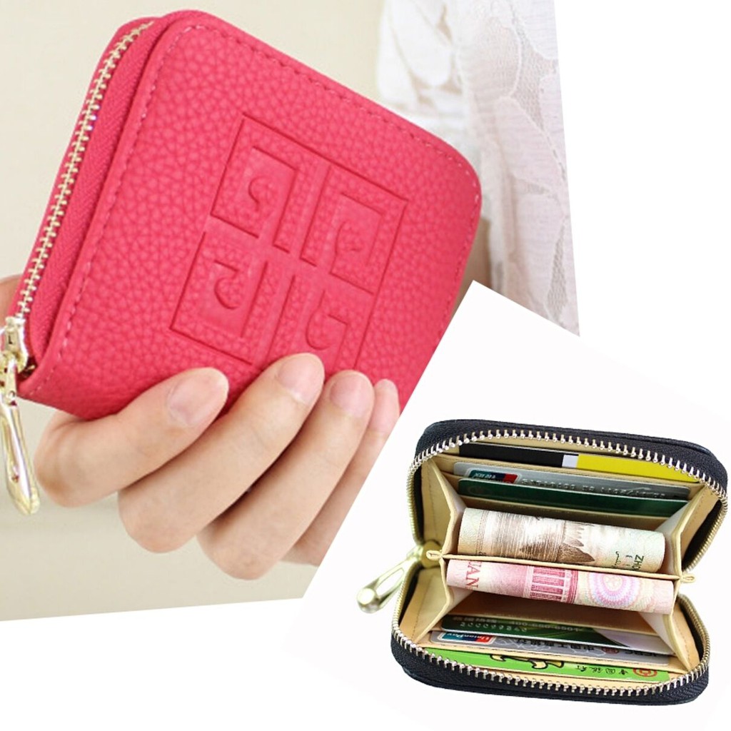 Short Wallet Leather Wallet Card Holder Women Wallet Korean Wallet ...
