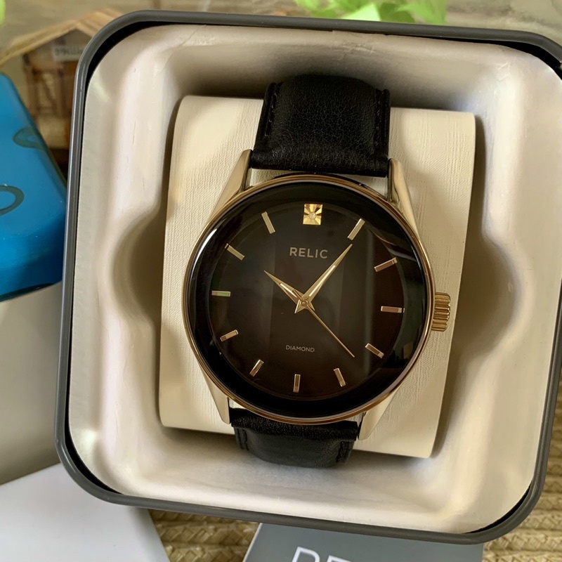 Relic By Fossil Men's Rylan Quartz Dress Watch With Brown Leather Strap ...