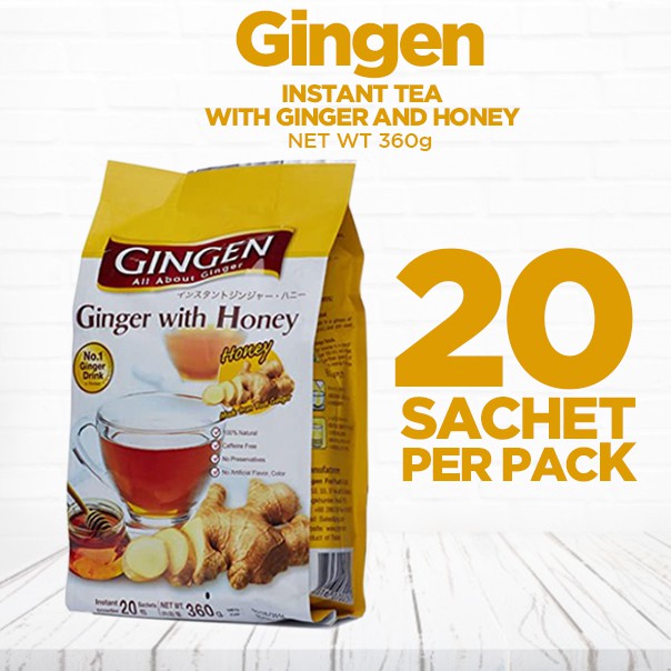 GINGEN Instant Tea with Ginger and Honey ( 20 Sachet per Pack ...