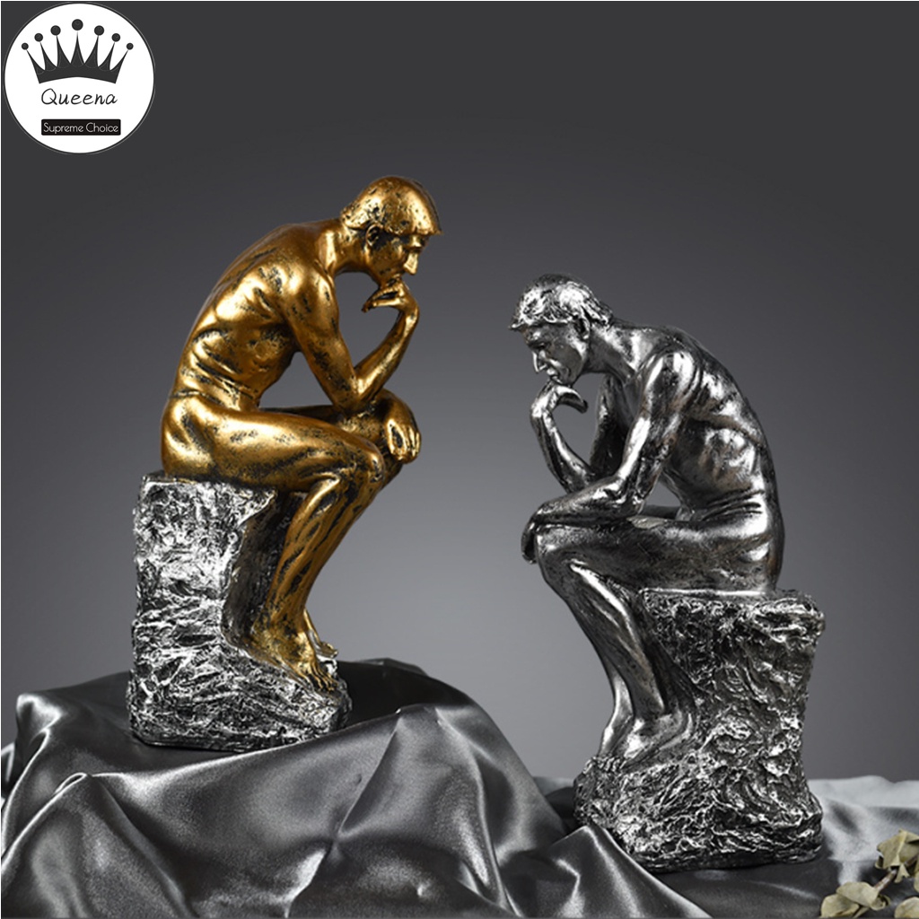 Resin The Thinker Statue Famous Thinking Man Sculptures Home Office ...