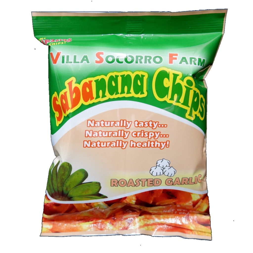 Villa Socorro Farm Sabanana Banana Chips Roasted Garlic 30 grams ...