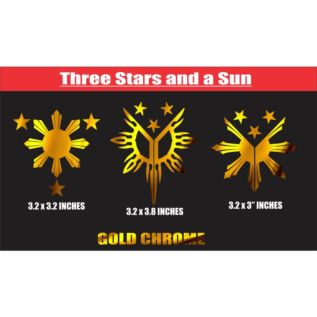3 STAR AND A SUN STICKER DECAL CUTOUT STICKER | Shopee Philippines
