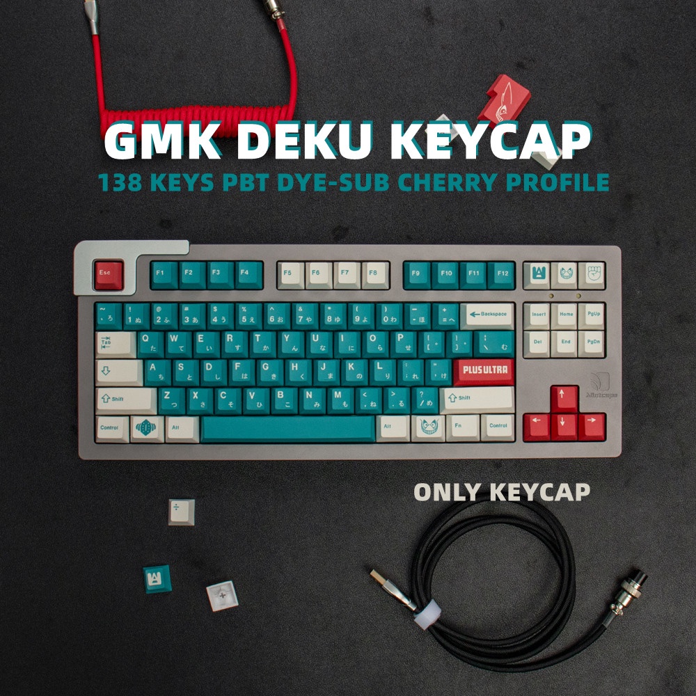 GMK Deku Keycaps 130 Keys Cherry Profile PBT Sublimation For Original Mechanical Keyboard 61/64 ...