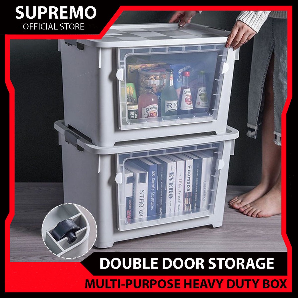 Double Door Storage Plastic front opening children's toy storage box ...