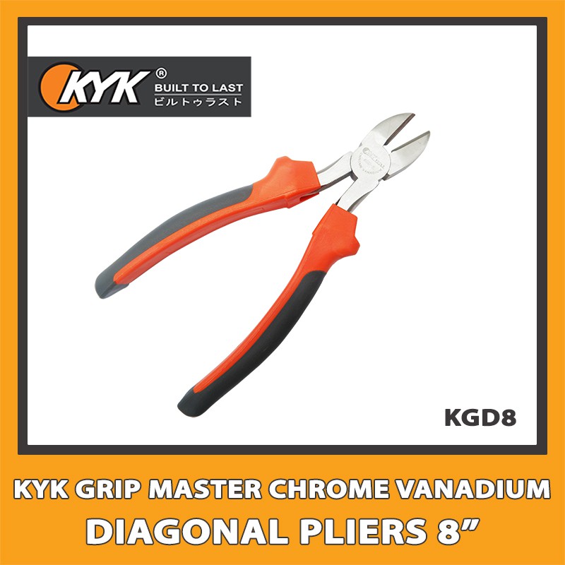 KYK GRIP MASTER DIAGONAL PLIERS 8" CHROME VANADIUM KGD8 | Shopee ...