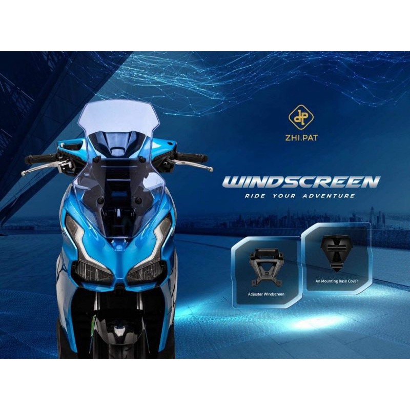 Zhipat Windshield for Click V1/ Click V2/ Aerox V2/ Airblade w/ base ...