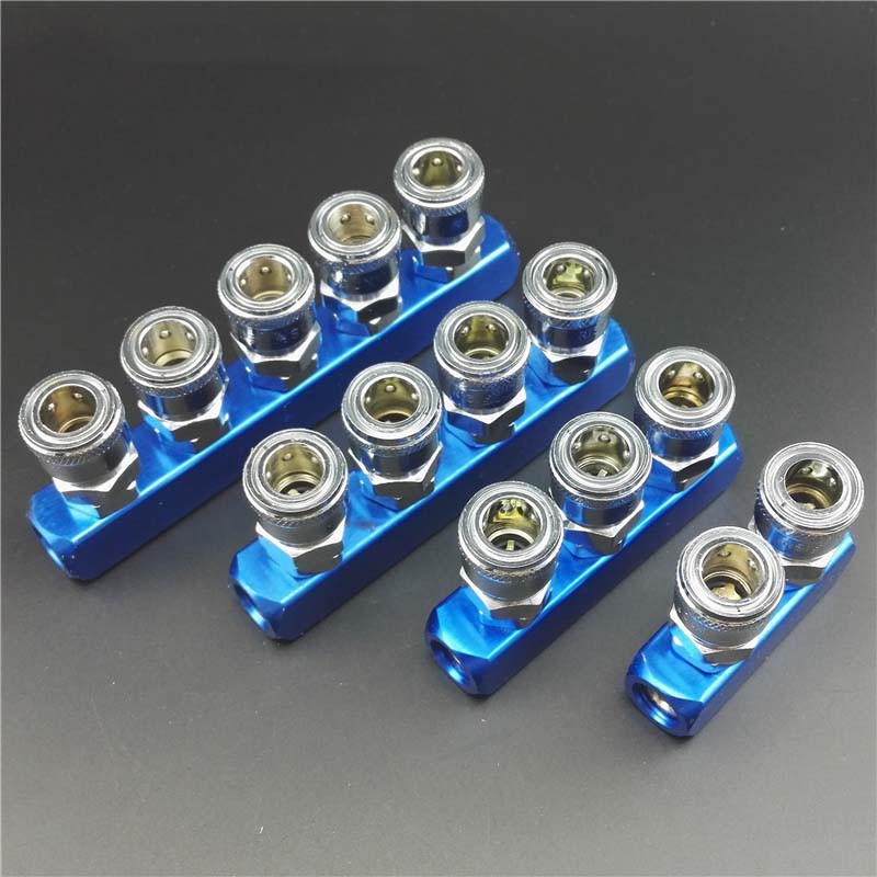 Compressor Fittings 1/4 Quick Connector Air Gas Distributor Pneumatic ...