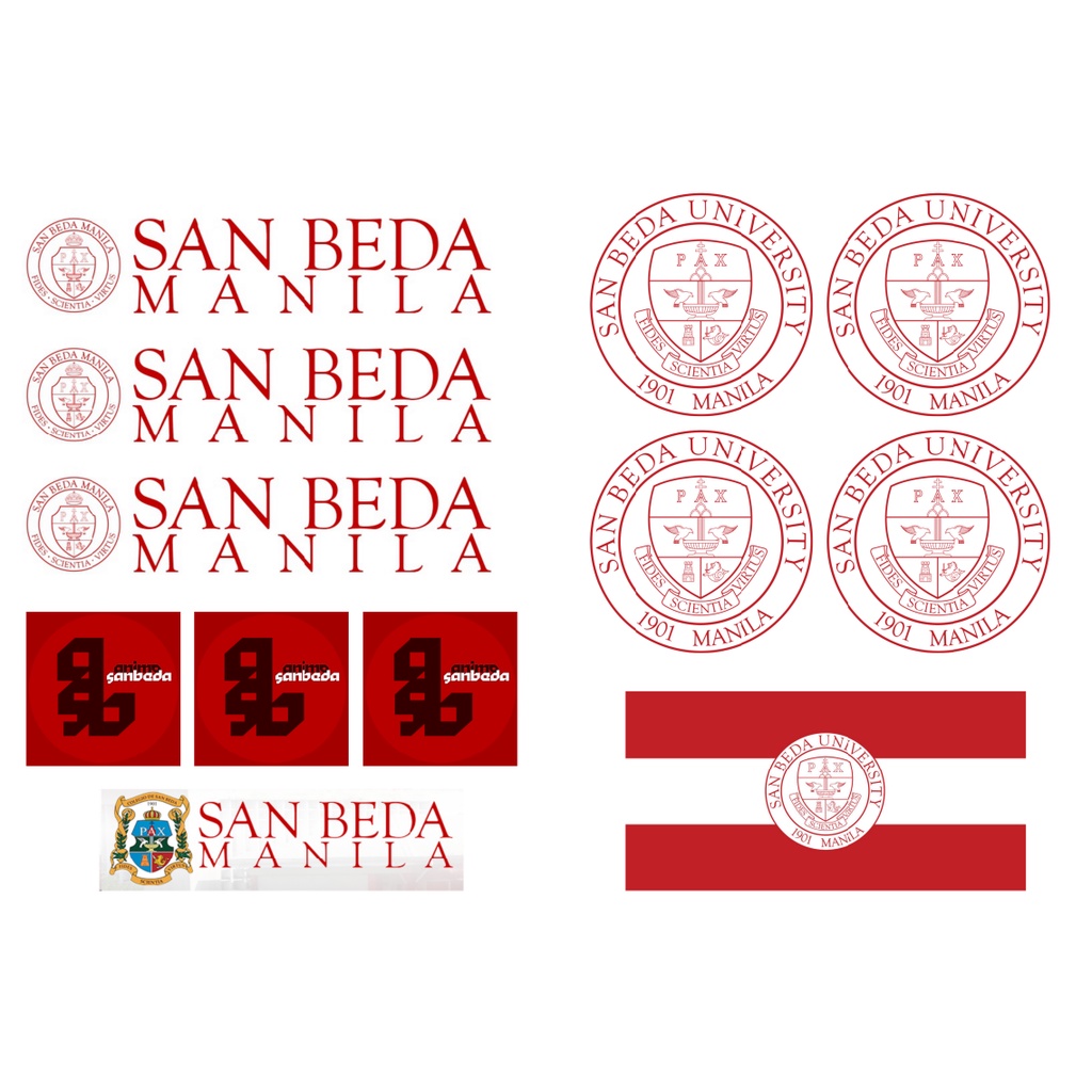 San Beda 12 Pieces Car Sticker Package, Red Lions Animo San Beda Car ...
