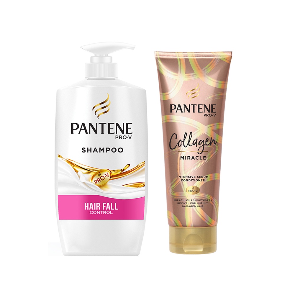 Pantene Pro-V Hair Fall Control Shampoo 680mL + Collagen Miracle ...