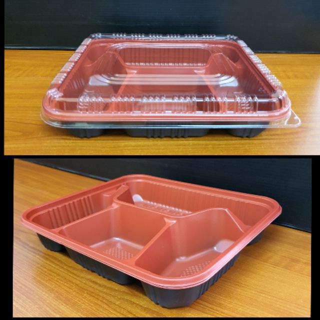 Bento box 4 divisions (set with cover) 25 pcs. | Shopee Philippines