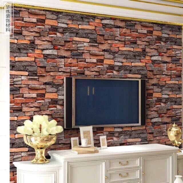 Wallpaper City Pvc Self Adhesive Bricks Design Wallpaper Home Decor Sticker 1pc 10m By 45cm