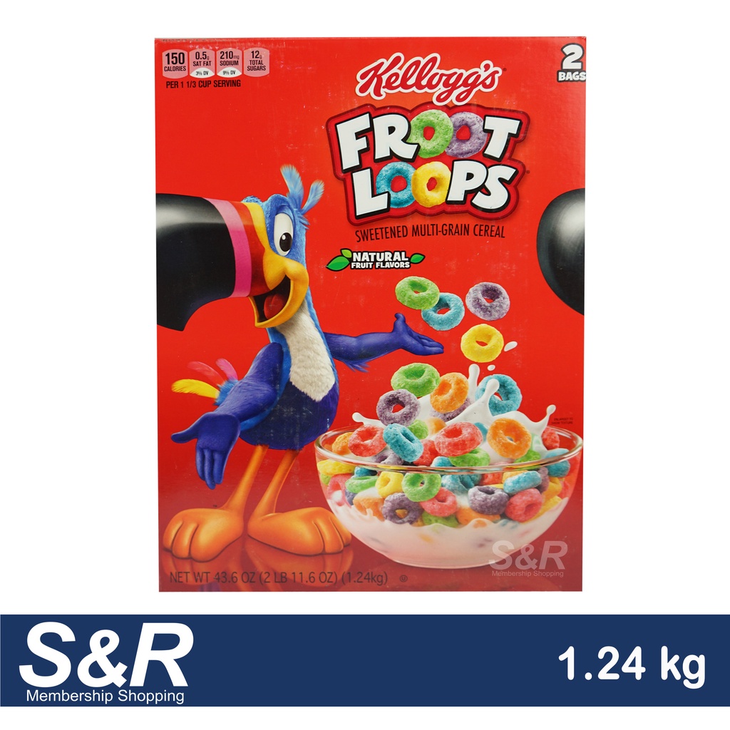 Kellogg's Froot Loops Sweetened Multi-Grain Cereal 1.24kg | Shopee ...