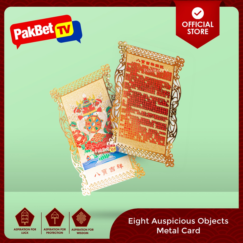 Eight Auspicious Objects Metal Card | Feng Shui by PakBet TV | Shopee ...