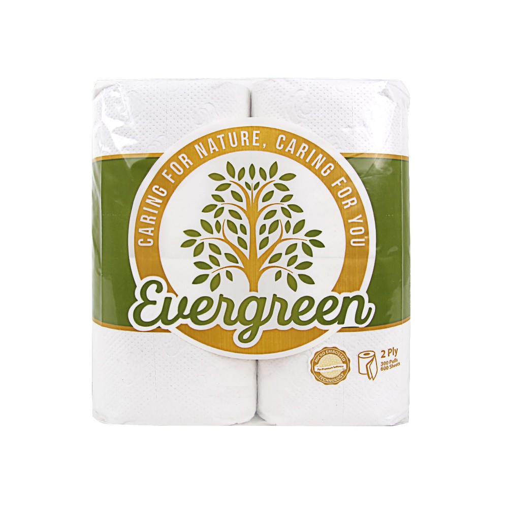 Evergreen Bathroom Tissue 2 Ply 300 Pulls x 4 Rolls | Shopee Philippines