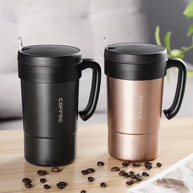 Lifestyle Stainless Steel Insulated Coffee Mug with Handle, Double Wall ...