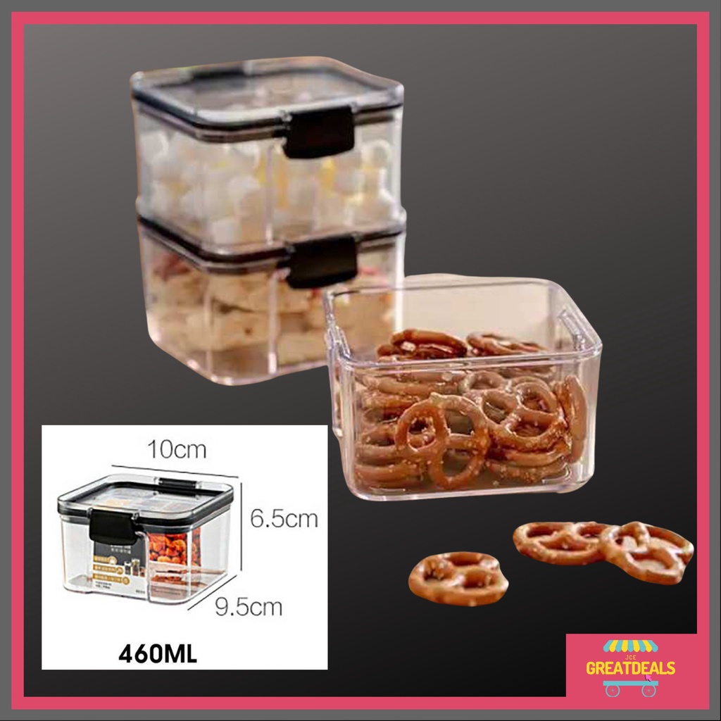 460mL AIRTIGHT CONTAINER SQUARE JAR/ FOOD STORAGE | Shopee Philippines
