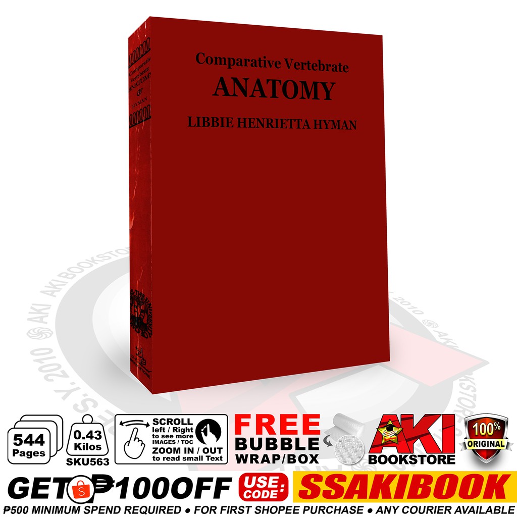 AUTHENTIC Comparative Vertebrate Anatomy © 1965 Libbie Henrietta Hyman ...