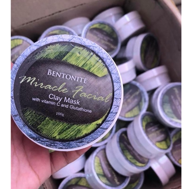 Bentonite Miracle Facial Clay Mask For Blackhead Scars Pores Shopee