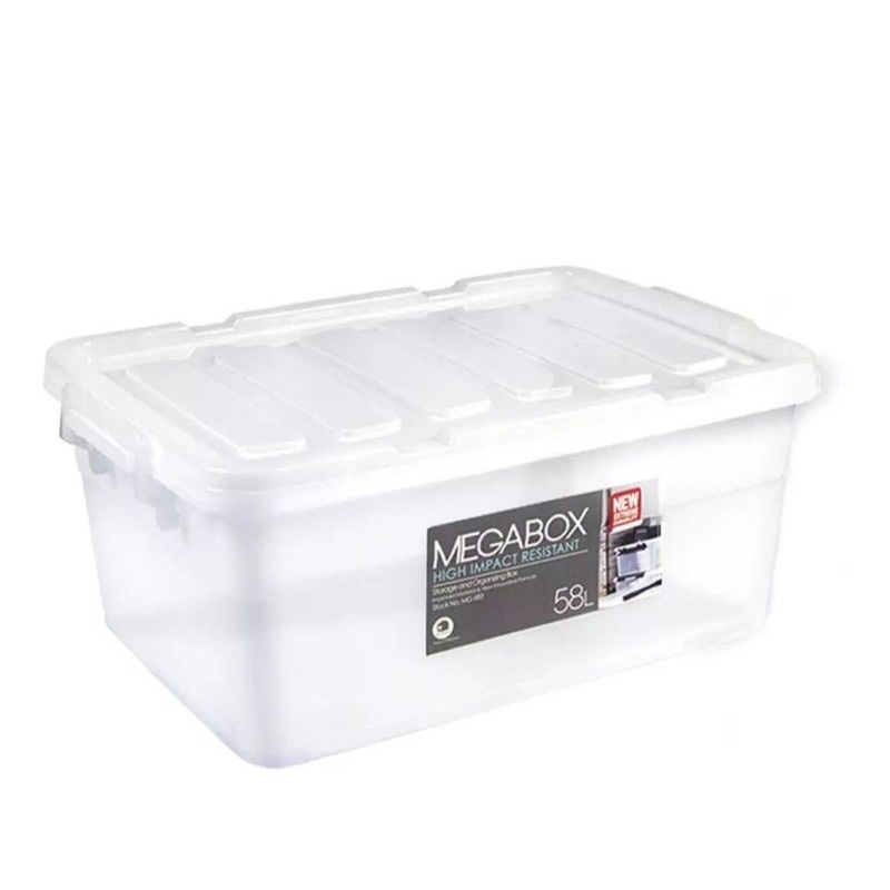 Megabox Storage Box 58 Liters Blue, White | Shopee Philippines