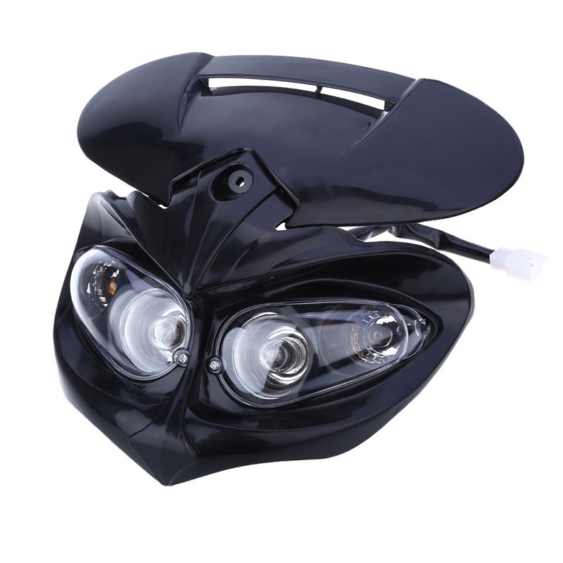 Universal Motorcycle Dual Fairing Headlight Dirt Bike Motocross Head ...