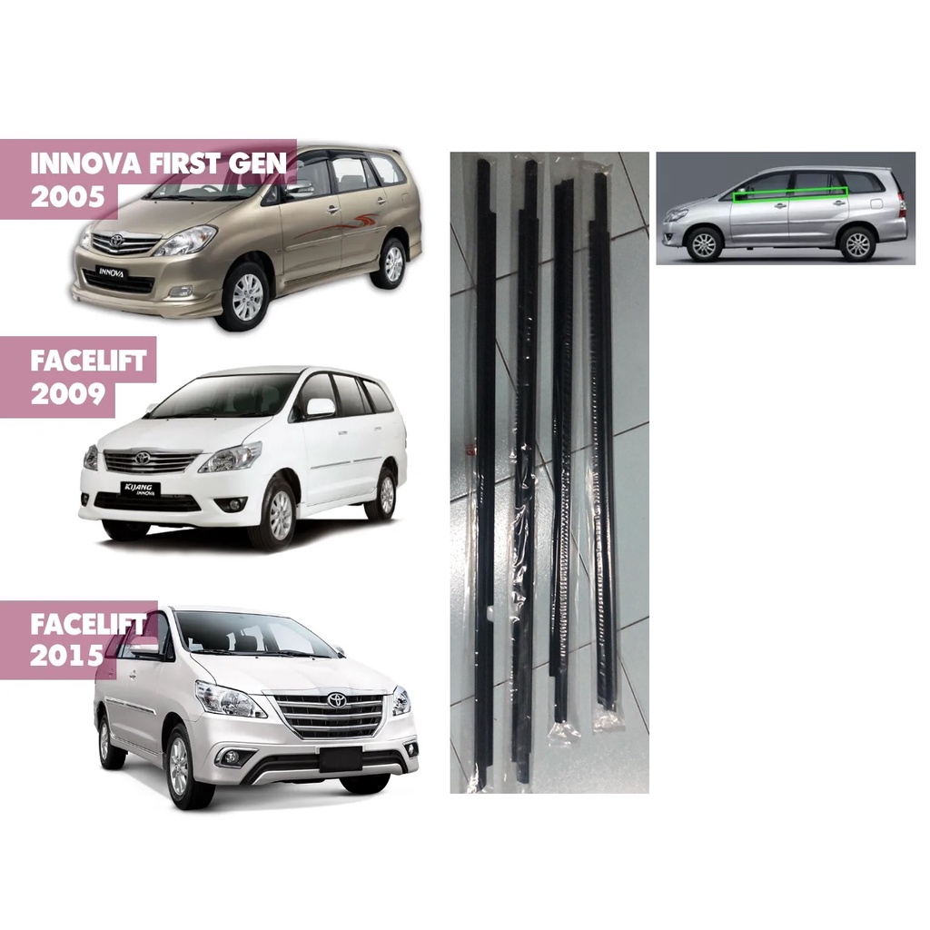 Innova 2005 to 2015 - Outer Channel Weather Strip Molding ( Set or 4 ...