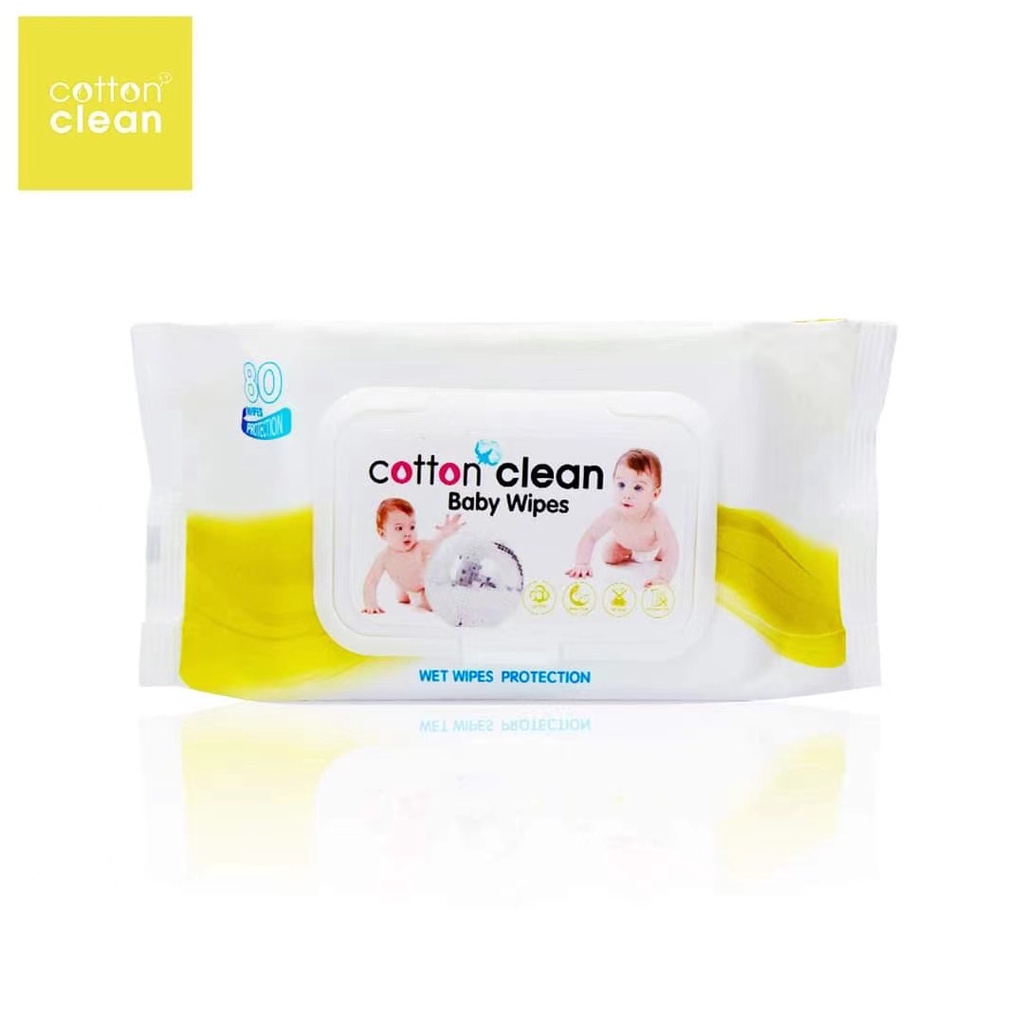 Cotton Clean Organic Baby Wipes 80 Sheets Wet Wipes for Baby Skin 99% ...