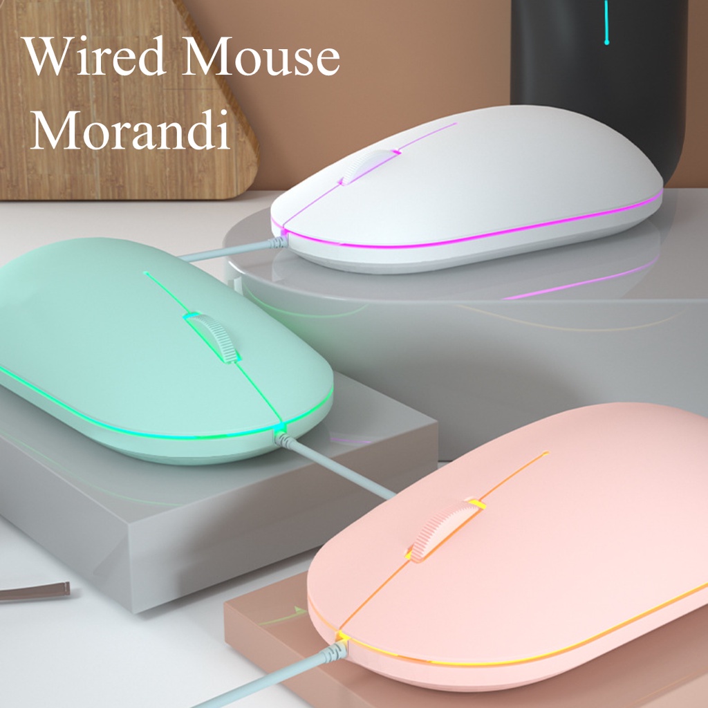 Mouse wired silent silent Morandi color notebook mouse | Shopee Philippines