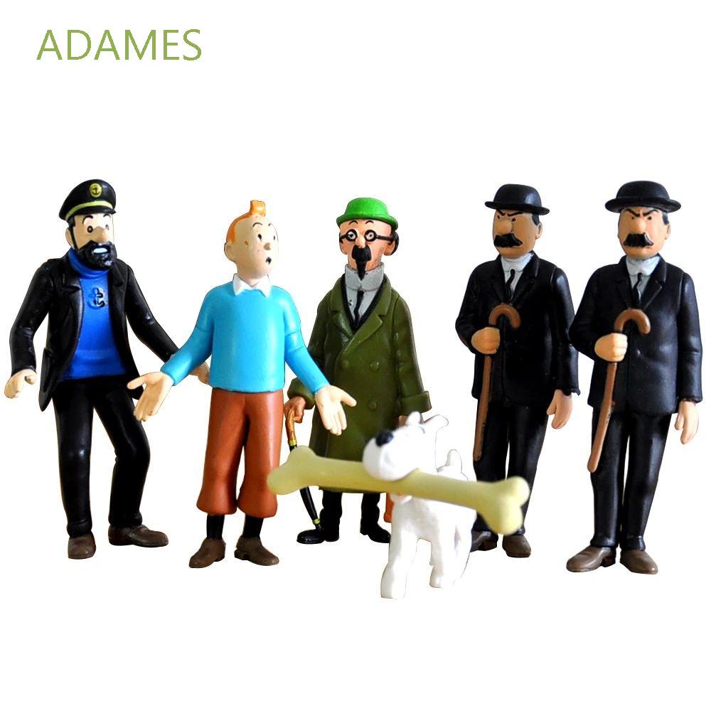 ADAMES 6pcs/lot Explorers Tin Tin Figures Doll Miniature Model Toy The ...