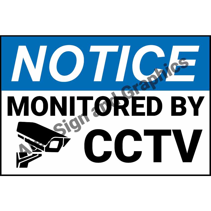Notice: Monitored by CCTV PVC Signage - A4 Size (7.5 x 11.25 inches ...