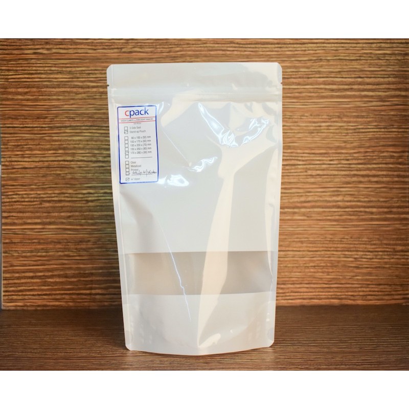 CPack White Stand Up Pouch with Window Resealable 50/100pcs | Shopee ...