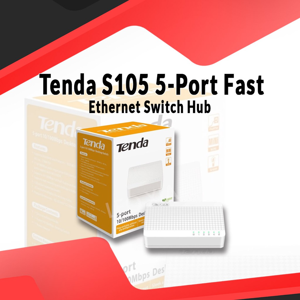 Tenda S105 5-Port Fast Ethernrnet Switch HUb | Shopee Philippines