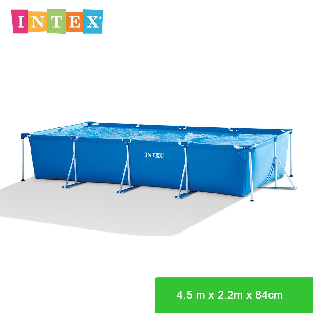 INTEX® 28273 Rectangular Frame Pool, Ages 6+ (4.5m x 2.2m x 84cm ...