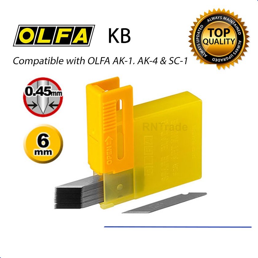 OLFA 6mm Spare Blades KB Art Knife 25 Blades for OLFA AK-1, AK-4 & SC-1 | Shopee Philippines