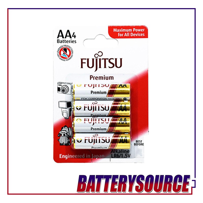 Fujitsu AA Premium Alkaline Battery 1.5volts AA LR6 UM3 SUM3 Disposable ...