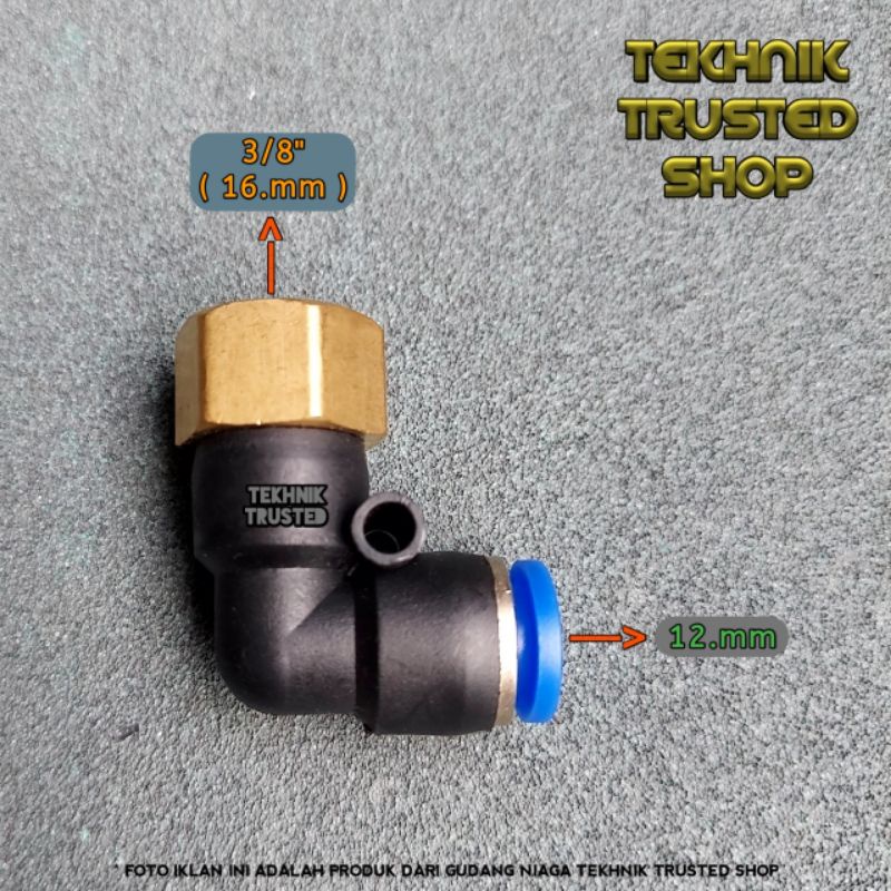 Elbow Nepel Fittings In Female 3 8 X12 Mm Tube Wind Hose Port Shopee
