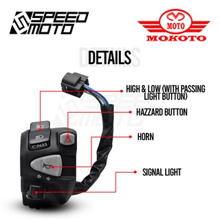 HONDA CLICK 125i/150i HANDLE SWITCH WITH PASSING LIGHT LEFT SIDE FOR ...