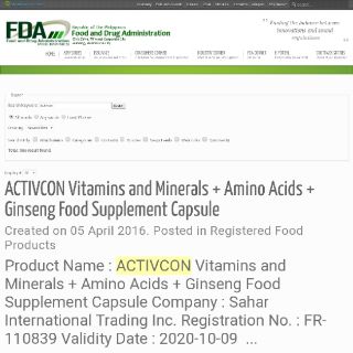 Activcon Vitamins & Minerals+Amino Acids+Ginseng 30 Capsules | Shopee ...
