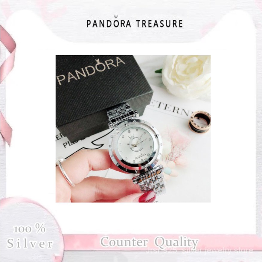 S925 Sparkling Pandora Logo Crown Women Digital Quartz Watch | Shopee ...