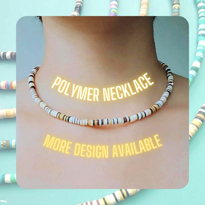 Polymer necklace colorful trendy necklace 40 cm | Shopee Philippines