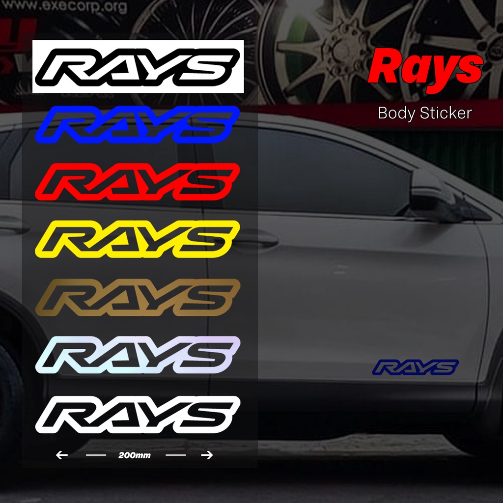 Rays Body Sticker 200mm Cutout Vinyl Outdoor Decals [SS Graphica ...