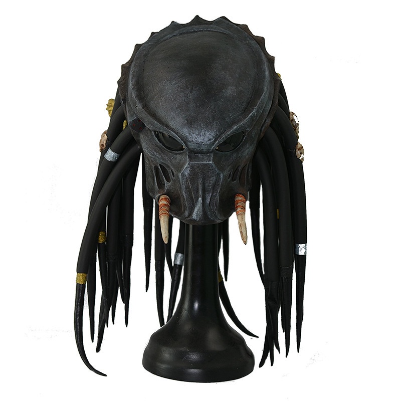 ♟ ☄Halloween Alien vs Predator Mask Scary Predator Helmet Party Cosplay ...