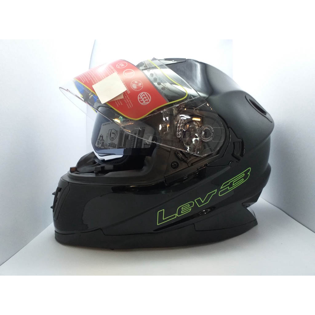 Helmet Full Face Dual Visor Plain Lev3 BJ9930 | Shopee Philippines