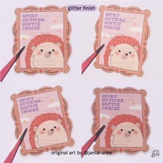 Spiky Outside, Softie Inside Glitter Sticker (Tags: aesthetic deco ...