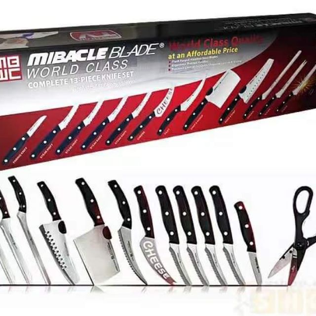 MIRACLE BLADE WOLD CLASS COMPLETE 13 PIECES KNIFE SET | Shopee Philippines